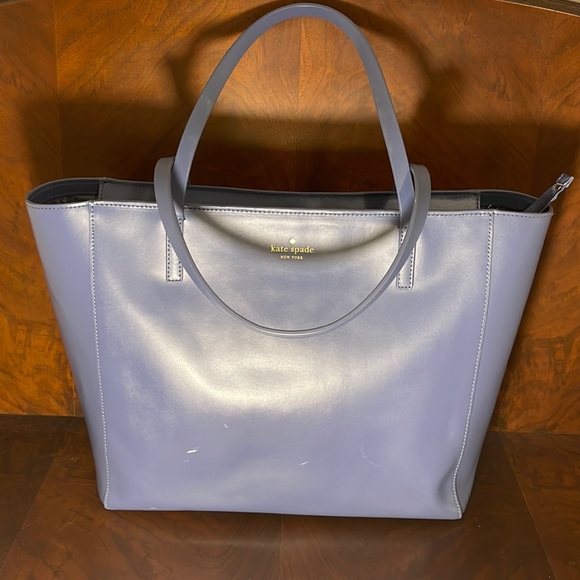 kate spade | Bags | Slate Blue Kate Spade Zipper Top Shoulder Tote ...